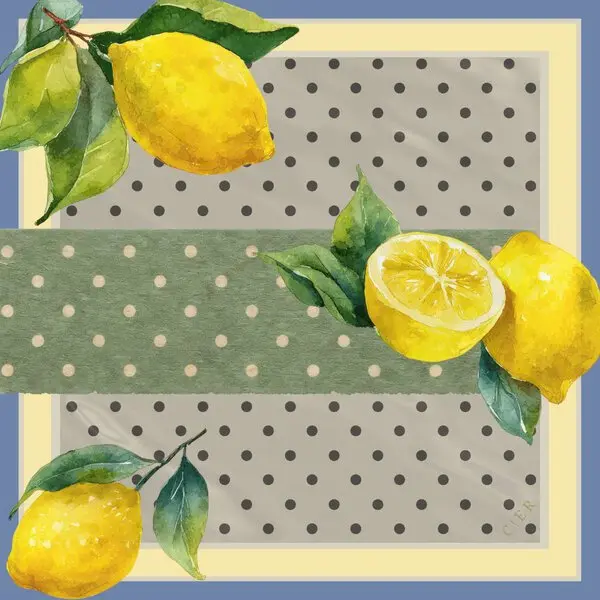 CIER Lemon Dot Silk Scarf