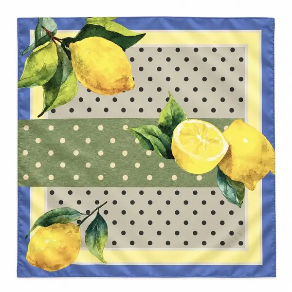 CIER Lemon Dot Silk Scarf - Yellow