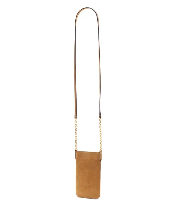 Gerard Darel Charlotte Suede Phone Crossbody - Wheat