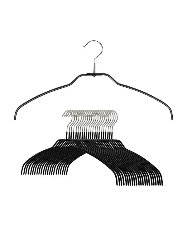 MAWA Silhouette Steel Grip Clothing Hanger, Model 42ft, Set Of 20 - Black