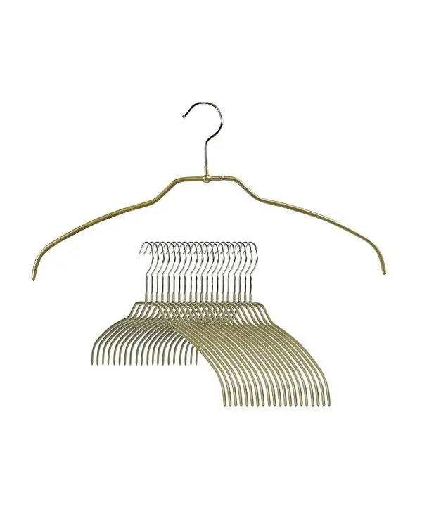 MAWA Silhouette Steel Grip Clothing Hanger, Model 42ft, Set Of 20 - Gold