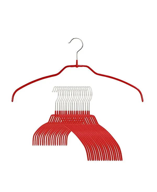 MAWA Silhouette Steel Grip Clothing Hanger, Model 42ft, Set Of 20 - Red