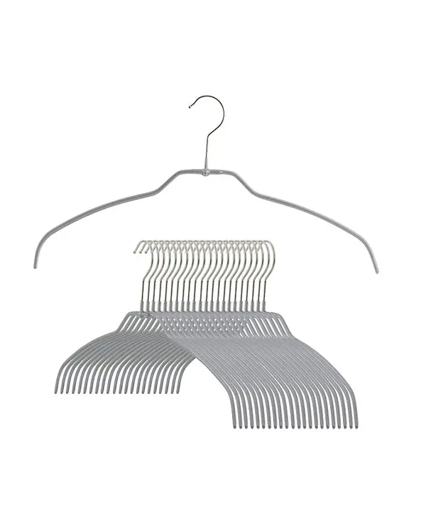 MAWA Silhouette Steel Grip Clothing Hanger, Model 42ft, Set Of 20 - Silver