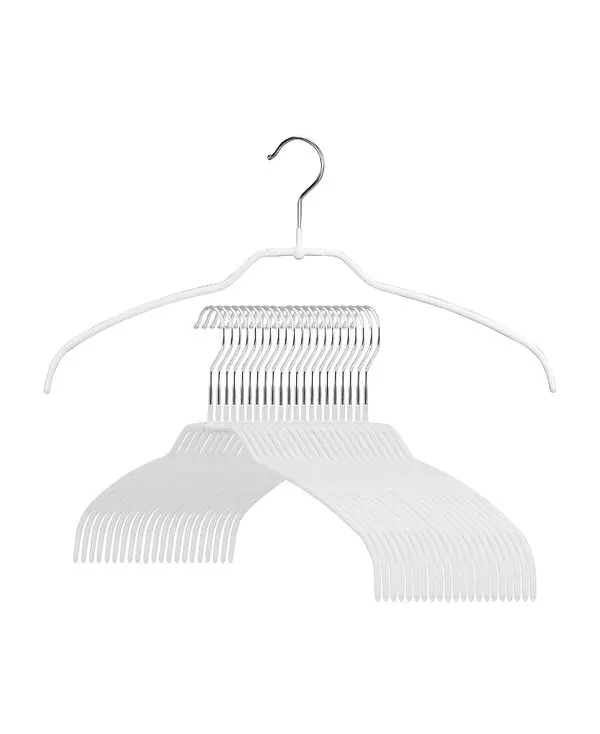 MAWA Silhouette Steel Grip Clothing Hanger, Model 42ft, Set Of 20 - White