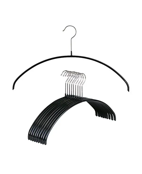 MAWA Euro Steel Grip Clothing Hanger, Model 40p, Set Of 10 - Black