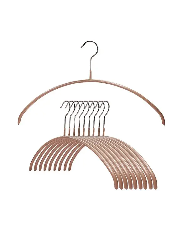 MAWA Euro Steel Grip Clothing Hanger, Model 40p, Set Of 10 - Latte