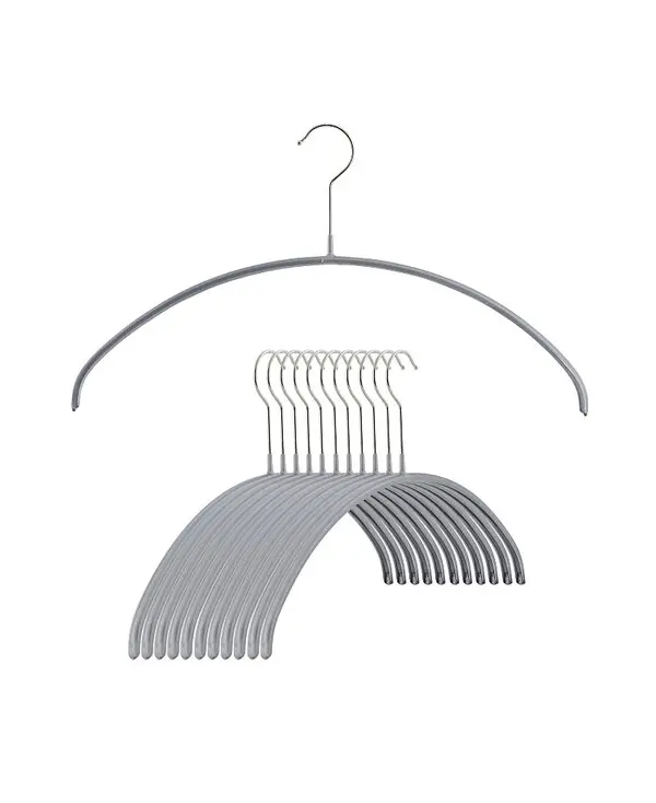 MAWA Euro Steel Grip Clothing Hanger, Model 40p, Set Of 10 - Silver