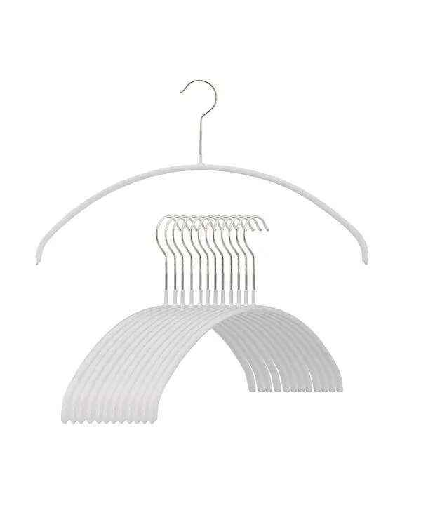 MAWA Euro Steel Grip Clothing Hanger, Model 40p, Set Of 10 - White