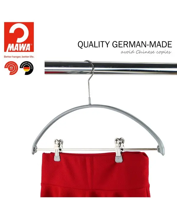 MAWA Euro Grip Clothing Hanger, Model 40kp, Set Of 5 - Silver