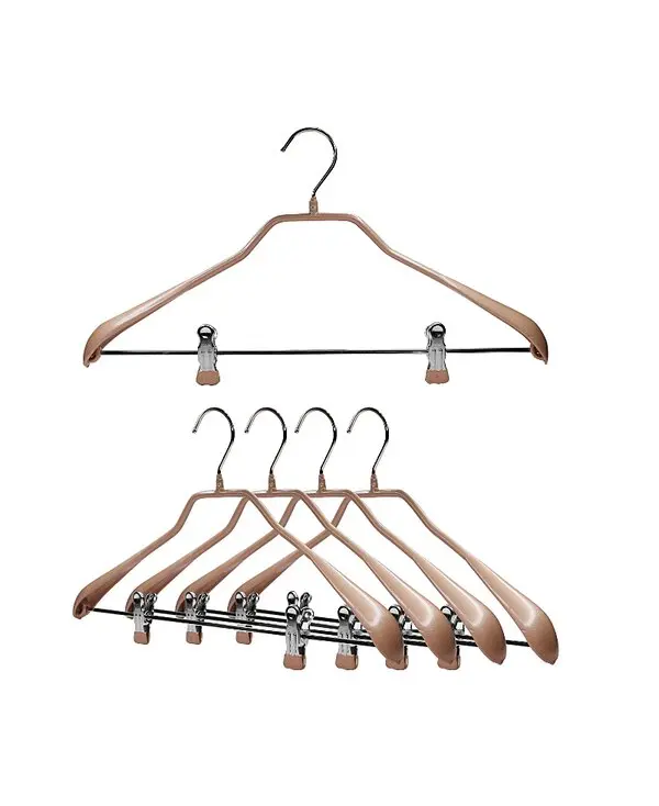 MAWA Bodyform Grip Clothing Hanger, Model 42lk, Set Of 5 - Latte