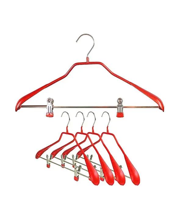 MAWA Bodyform Grip Clothing Hanger, Model 42lk, Set Of 5 - Red