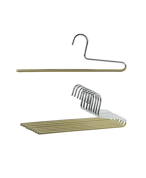 MAWA Single Rod Pant Hanger With Grip Coating, Model Kh/1, Set Of 10 - Gold