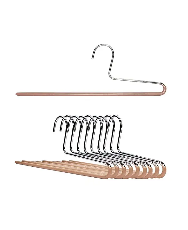 MAWA Single Rod Pant Hanger With Grip Coating, Model Kh/1, Set Of 10 - Latte