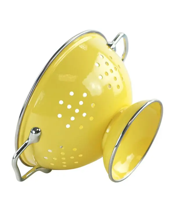 CALYPSO BASIC Power Coated Steel Berry Colander, 1 Quart - Lemon
