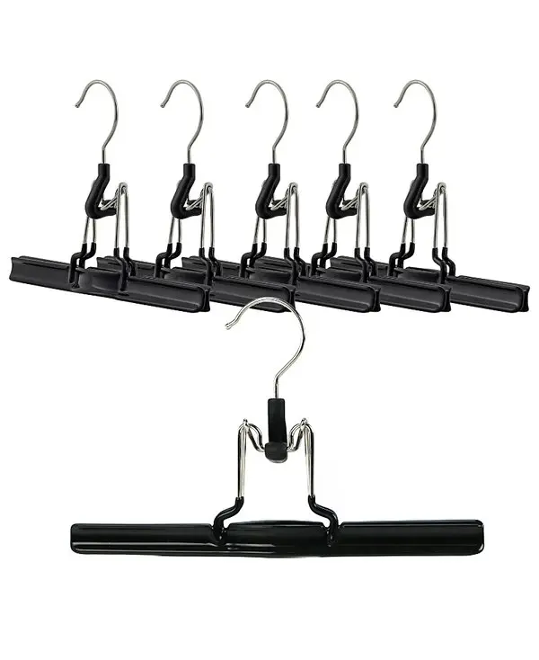 MAWA Pant Cuff Clamp Hanger With Grip, Model M26, Set Of 5 - Black