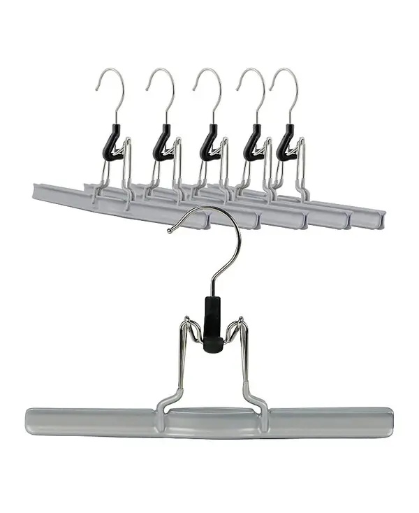 MAWA Pant Cuff Clamp Hanger With Grip, Model M26, Set Of 5 - Silver