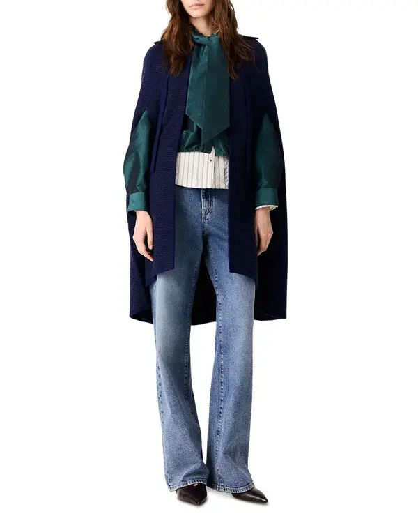 Maje Mapina Wool Long Cape Cardigan
