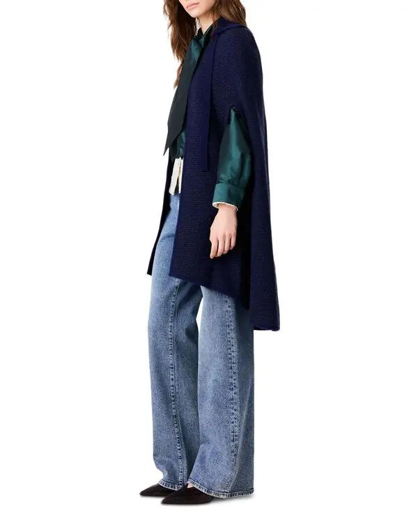 Maje Mapina Wool Long Cape Cardigan