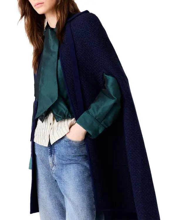 Maje Mapina Wool Long Cape Cardigan
