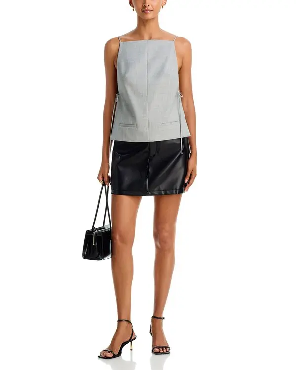 Aqua Faux Leather Mini Skirt Exclusive