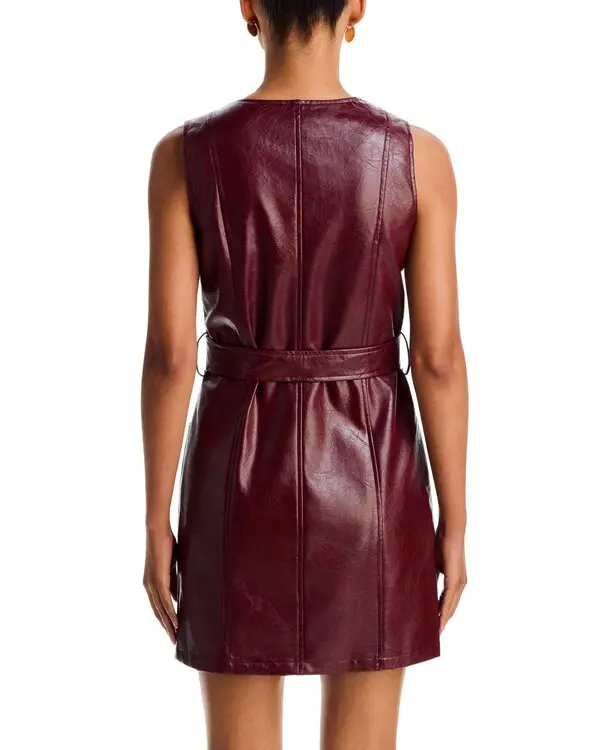 Aqua Faux Leather Belted Mini Dress Exclusive