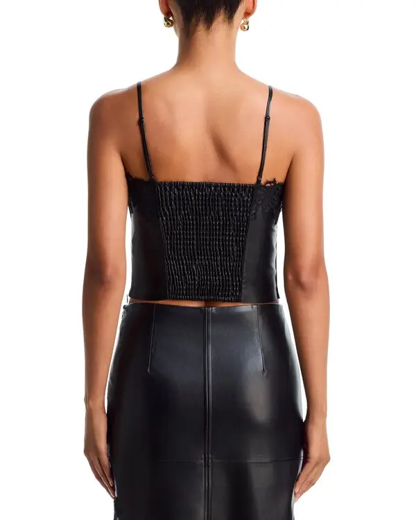 Aqua Lace Trim Faux Leather Camisole Exclusive
