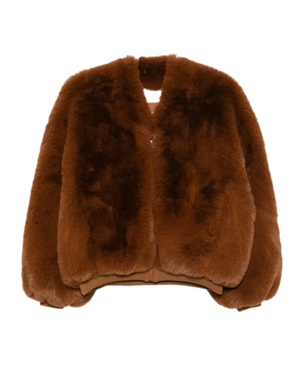 THE FRANKIE SHOP Faux Fur Coat - Bronze