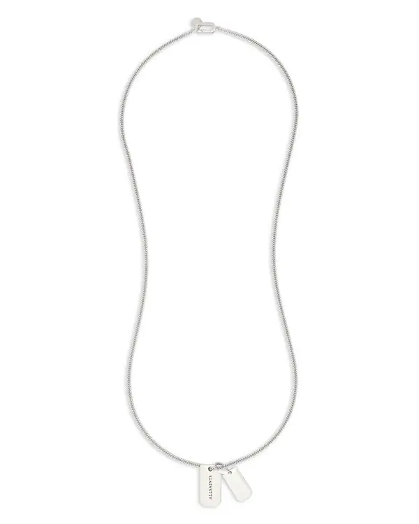 ALLSAINTS Phoebe Signature Dog Tag Long Pendant Necklace, 32