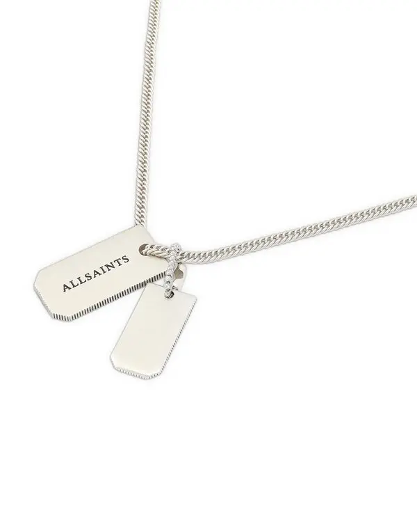 ALLSAINTS Phoebe Signature Dog Tag Long Pendant Necklace, 32