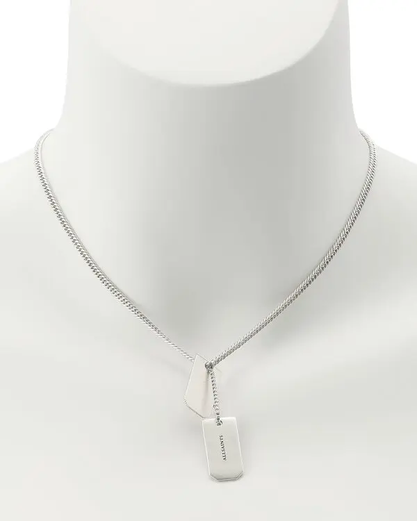 ALLSAINTS Phoebe Signature Dog Tag Pendant Necklace, 16-18