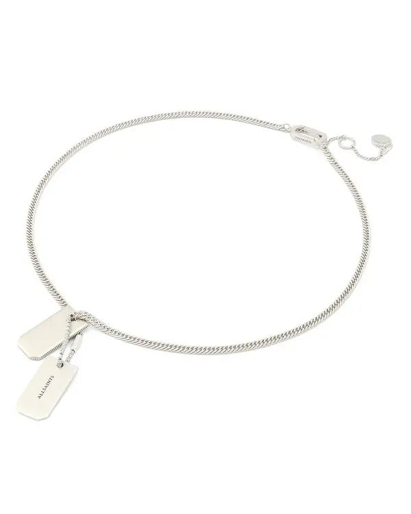 ALLSAINTS Phoebe Signature Dog Tag Pendant Necklace, 16-18