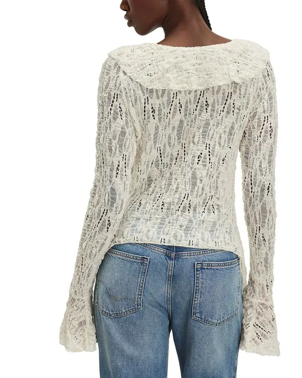 Free People Laney Lace Cardigan Sweater - Ivory