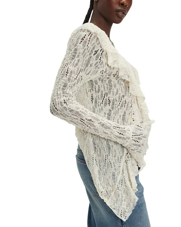 Free People Laney Lace Cardigan Sweater - Ivory