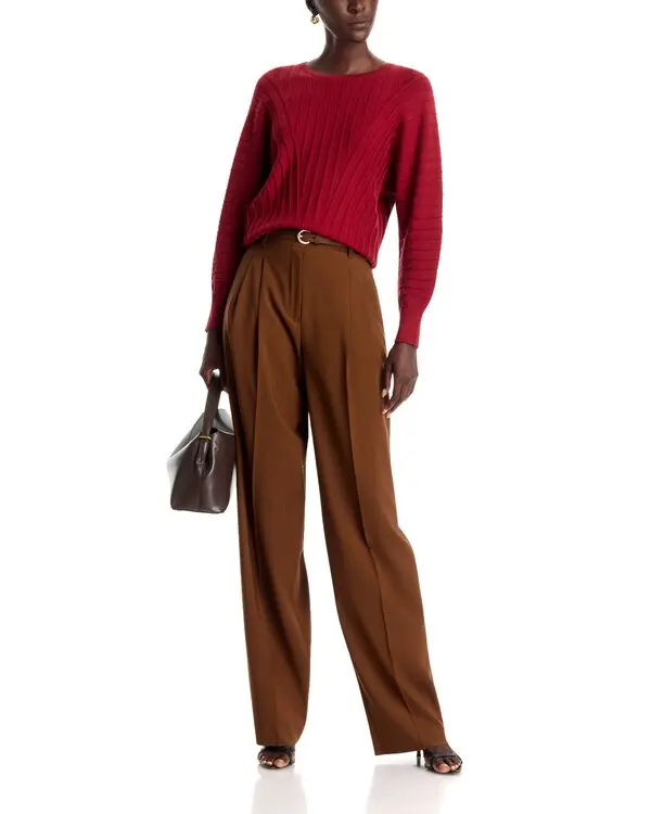 T Tahari Crewneck Long Dolman Sleeve Sweater