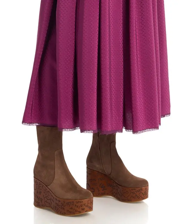Chloé Maxime Suede Wedge Ankle Boots