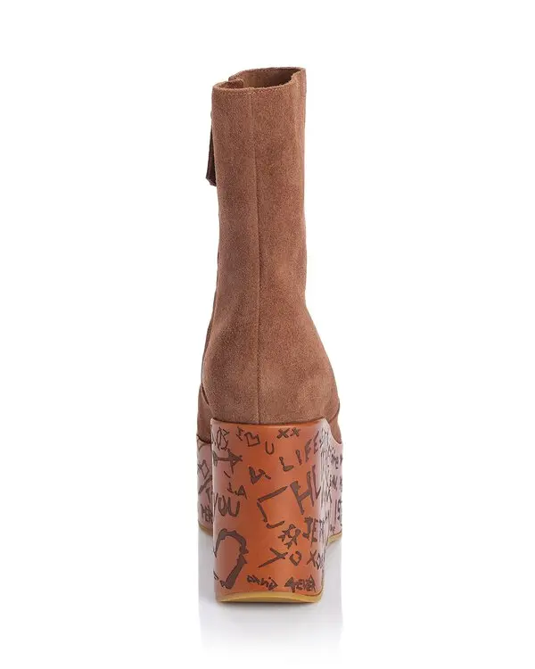 Chloé Maxime Suede Wedge Ankle Boots