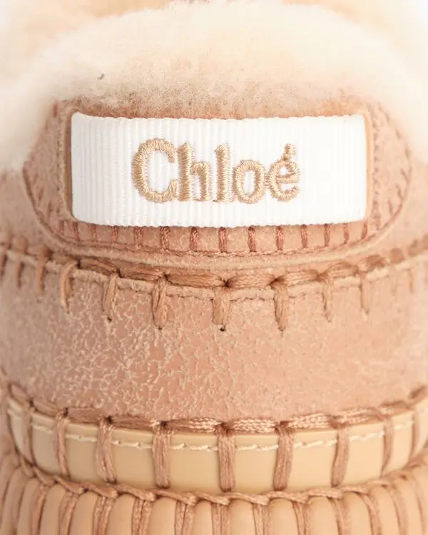 Chloé Nama Shearling Platform Sneakers
