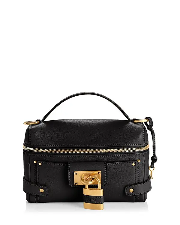 Chloé Paddington Mini Leather Vanity Crossbody - Black