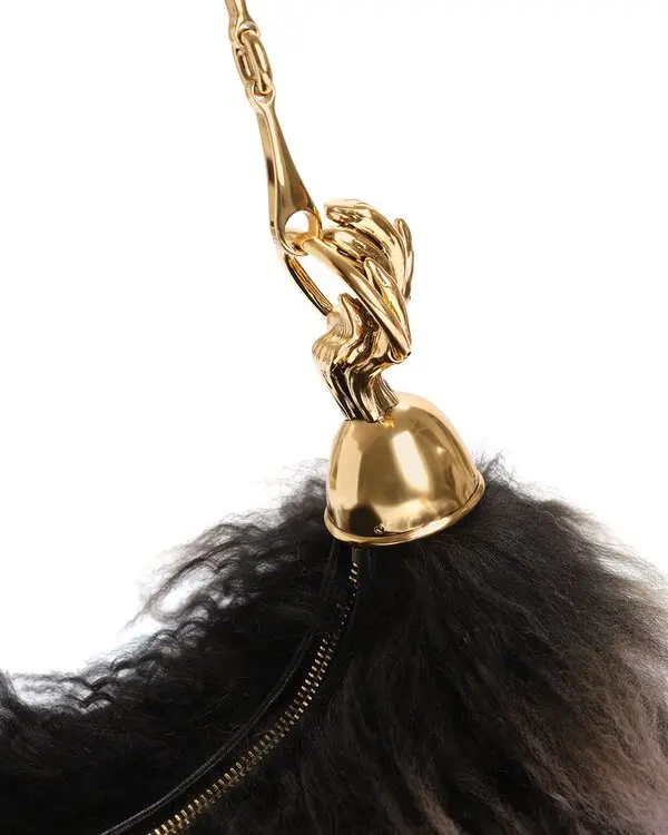 Chloé Horse Chain Shearling Shoulder Bag