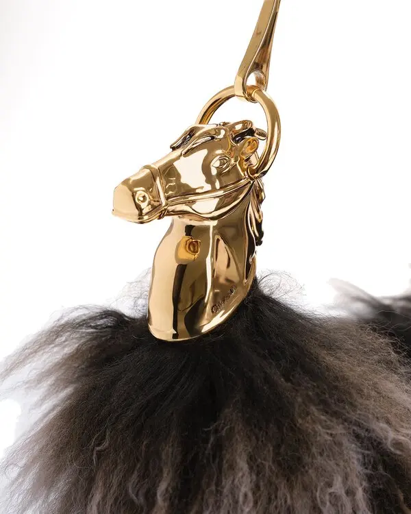 Chloé Horse Chain Shearling Shoulder Bag