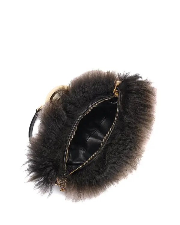 Chloé Horse Chain Shearling Shoulder Bag