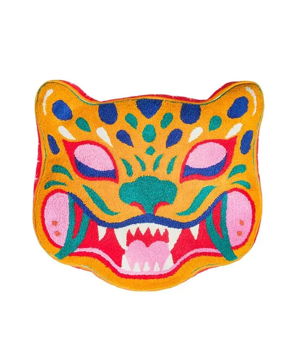 ZSA ZSA ZSU Ghuni Tasseled Embroidered Cotton Cushion, 14 X 15.5