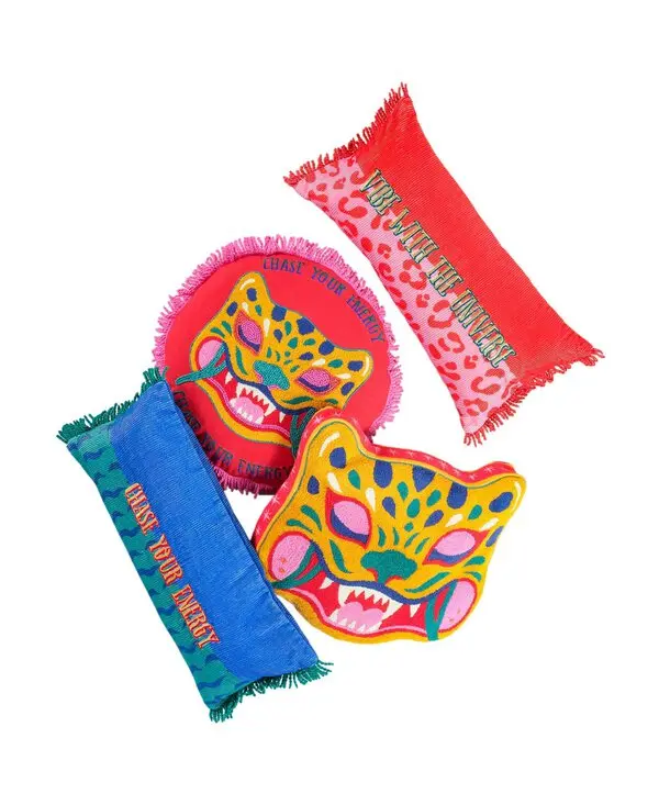 ZSA ZSA ZSU Ghuni Tasseled Embroidered Cotton Cushion, 14 X 15.5