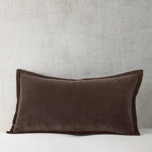 HUDSON PARK COLLECTION Velvet Decorative Pillow, 12 X 22 Exclusive - Fudge Mousse