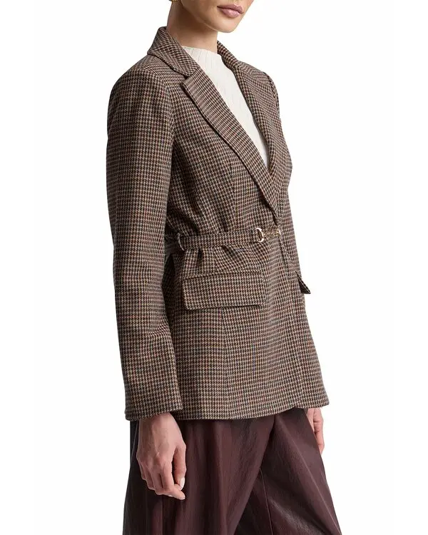 Avec Les Filles Houndstooth Belted Blazer