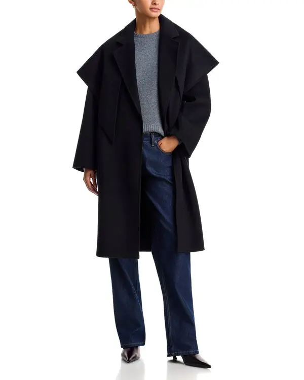 Aqua Oversized Removable Scarf Coat Exclusive