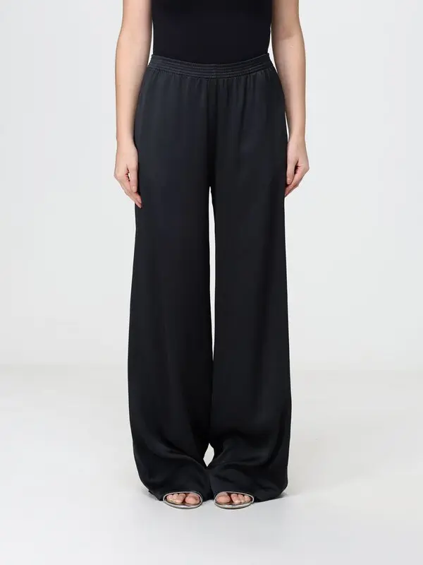 Fabiana Filippi High-waisted Wide-leg Palazzo Trousers With Elastic Waistband - Grey 1