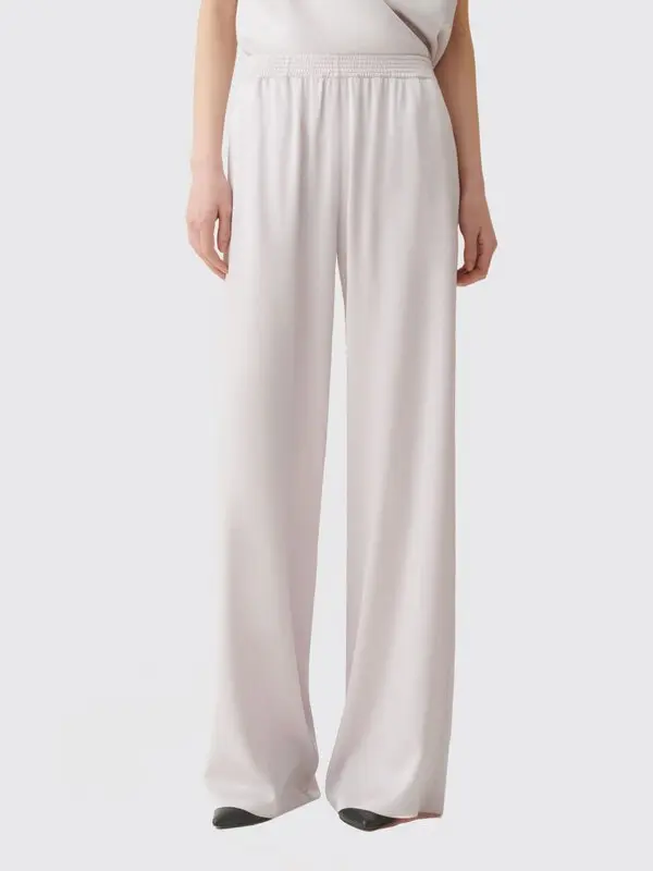 Fabiana Filippi High-waisted Wide-leg Palazzo Trousers With Elastic Waistband - Grey