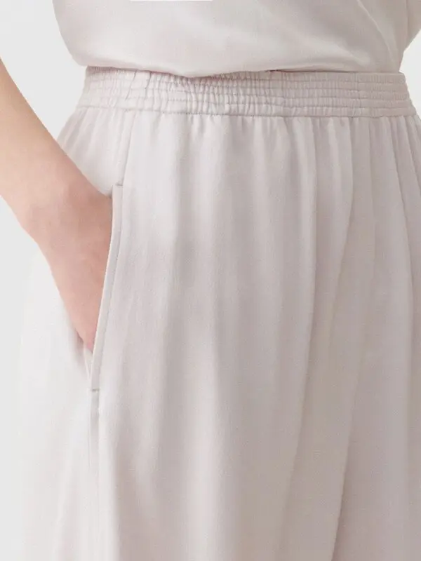 Fabiana Filippi High-waisted Wide-leg Palazzo Trousers With Elastic Waistband - Grey