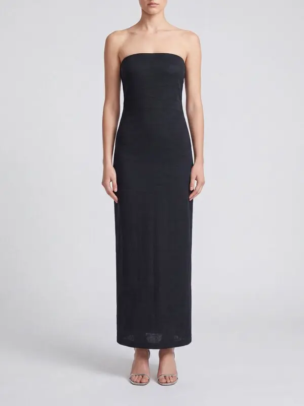 Issey Miyake High-waisted Blue Cotton Blend Long Pencil Skirt - Navy